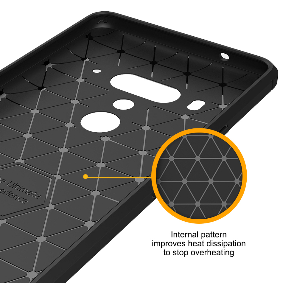 Flexi Slim Carbon Fibre Case for HTC U12+ (Black)